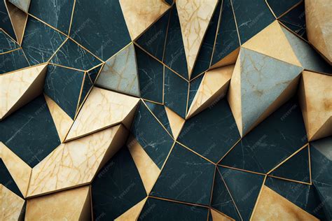 Premium Photo 3d Triangular Geometric Marble Tile Design Pattern 3d