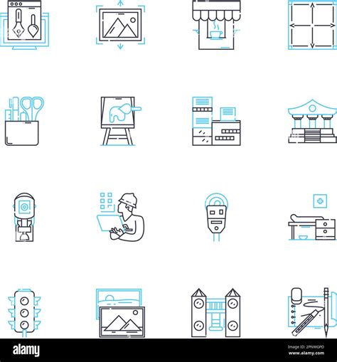 Layout Linear Icons Set Composition Design Arrangement Format Configuration Blueprint
