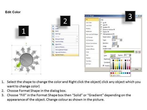 Arrow Pointing Strategic Planning Process Circular Diagram PowerPoint Templates