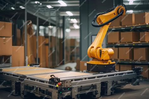 Premium Ai Image Smart Robot Arm For Innovative Warehouse And Factory Digital Technology