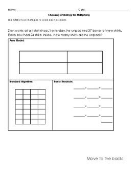Multiplying Digit By Digit Numbers Choosing A Strategy TPT