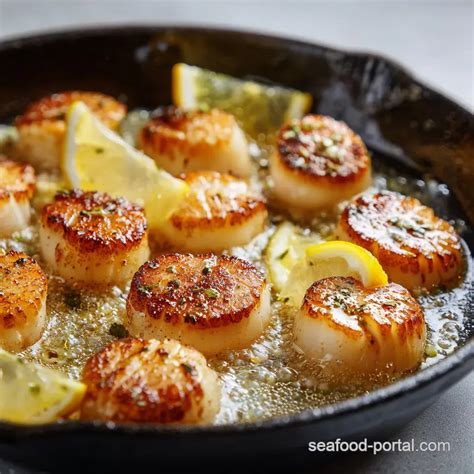Scallops Cooked In A Pan With Lemon And Butter Seafood Portal