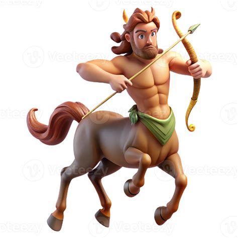 Stunning Classic A Wise Centaur With A Bow And Arrow Galloping Through