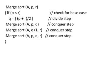 Merge Sort Algorithm Power Point Presentation PPTX