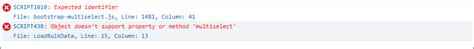 Javascript Object Doesn T Support Property Or Method Multiselect Stack Overflow