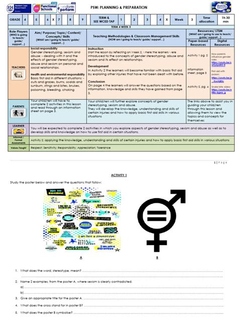 Lesson Plan Gr 6 Life Skills Psw Term 4 Week 3 Pdf