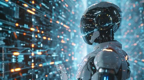 An Artificial Cybernetic Organism Works With A Virtual Hud Interface In Augmented Reality A