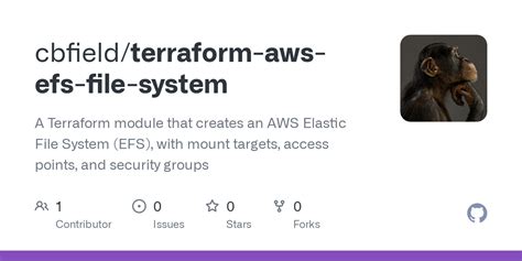 Github Cbfieldterraform Aws Efs File System A Terraform Module That Creates An Aws Elastic