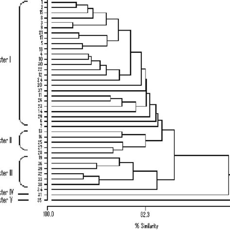 A Dendrogram Illustrating Similarity Based On Euclidean Distance