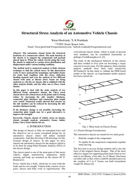 Structural Stress Analysis Of An Automotive Vehicle Chassis Pdf