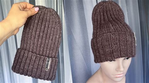 КРАСИВАЯ И ПРОСТАЯ Шапка спицами Подробный МК Youtube