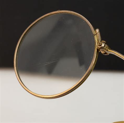 Antique Gold Filled Folding Lorgnette Eye Glasses Gem