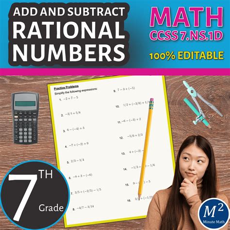 Mastering The Addition And Subtraction Of Rational Numbers Worksheet Minute Math