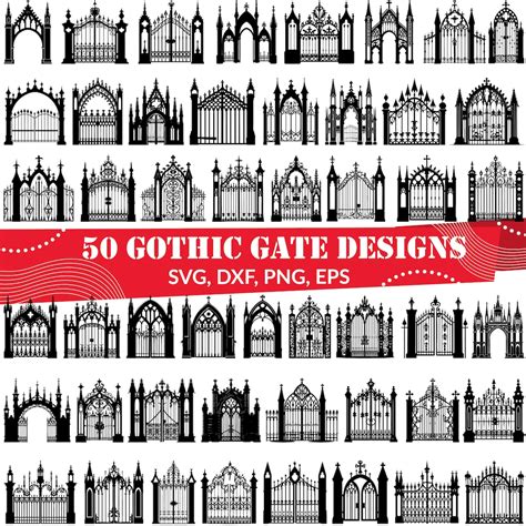 Gothic Gate Svg Bundle Gothic Gate Dxf Gothic Gate Png Gothic Gate