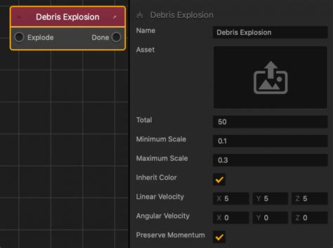Debris Explosion Node Buildbox 3 Manual Buildbox Game Maker Video Game Software