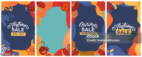 가을의 문자 타이포그래피가 있는 가을 판매 벡터 일러스트 템플릿 가을 판매 아이콘 배지 포스터 서명 배너 사과 잎 석류 엽서