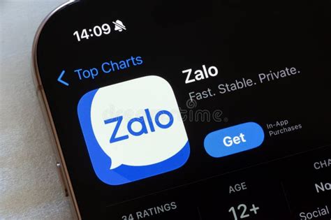 Apple App Store With Zalo Private Messenger Mobile Application To Be Installed Editorial