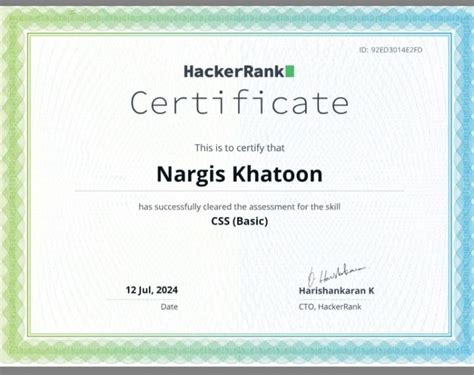Nargis Khatoon On Linkedin Css Webdesign Hackerrank Webdevelopment Techjourney