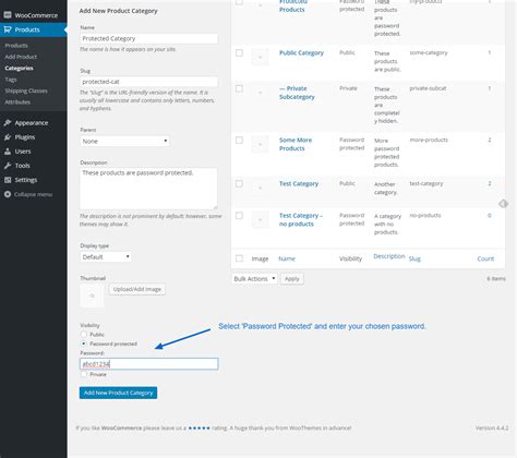 Woocommerce Password Protected Categories One Option