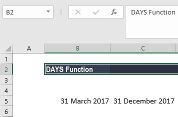 DAYS Function Formula Examples How To Use DAYS In Excel