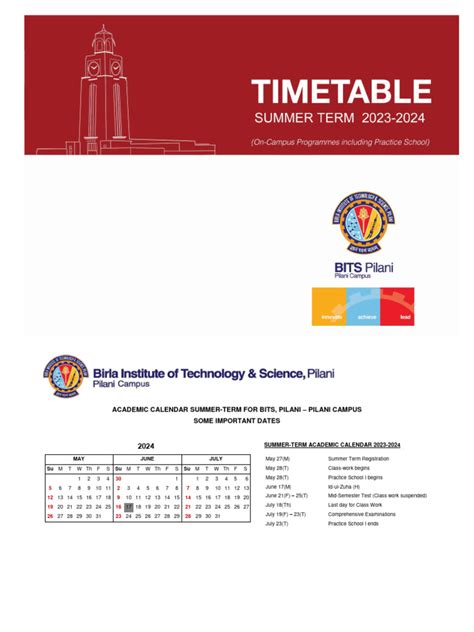 Summer Term Timetable 30 May 2024 Pdf Physical Sciences Physics