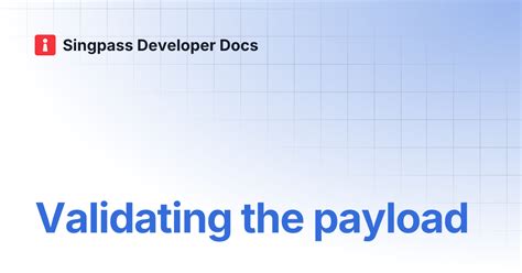 Validating The Payload Singpass Developer Docs