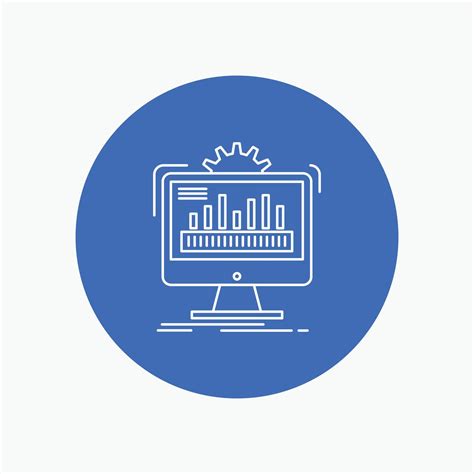 Dashboard Admin Monitor Monitoring Processing White Line Icon In Circle Background Vector