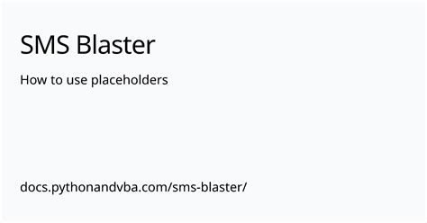 How To Use Placeholders Sms Blaster