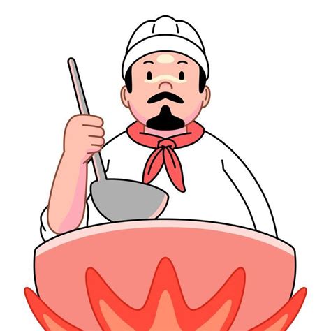 요리 일러스트 캐릭터 디자인 요리사 배경