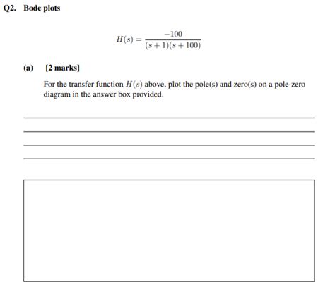 Q Bode Plots H S S S A Marks For StudyX