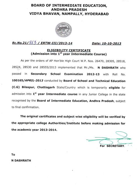 Apply Migration Certificate Bstecg