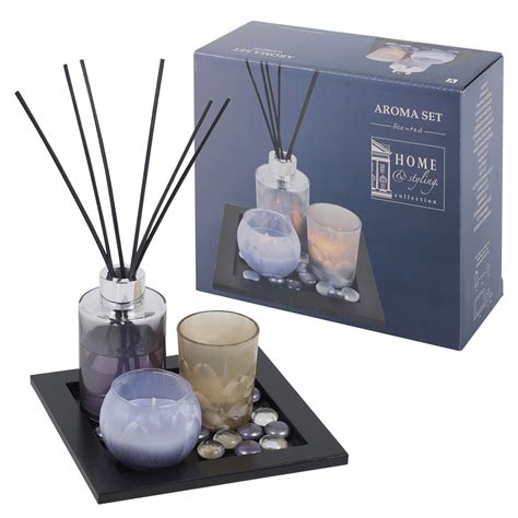Perfume Reed Diffuser And Scented Tealight Candle Tray Aroma T Set