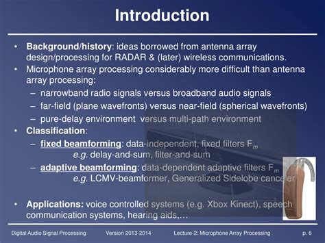 Ppt Digital Audio Signal Processing Lecture 2 Microphone Array