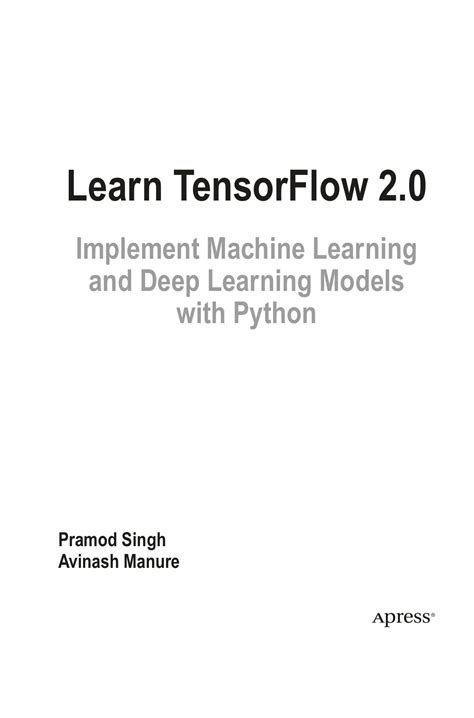 Learn Tensorflow 20 Implement Machine Learning And Deep Learning Mod E Books Max30