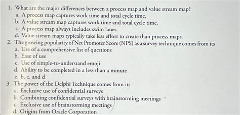 Solved What Are The Major Differences Between A Process Map Chegg Com
