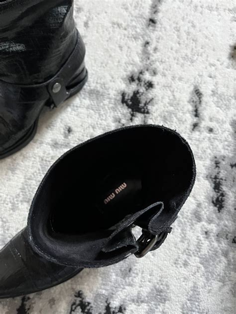 Miumiu Black Cowboy Leather Bondage Boots Dolce Vita Hub