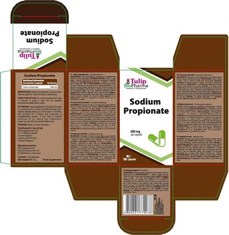 Sodium Propionate 500mg 120 Capsules High Strength Supplement 3rd