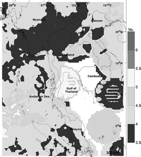 Map Of Dataset 2 Showing The Spatial Distribution Of Mc Analyze From Download Scientific