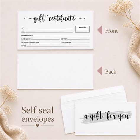 25 Blank T Certificate Vouchers For Small Business 3 75x7 5