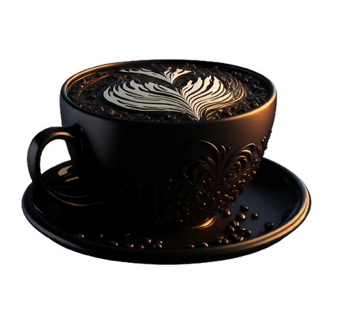 Negro Café Taza Caricatura3d Realista Café Taza Png Gratis Descargar Generativo 23618477 Png