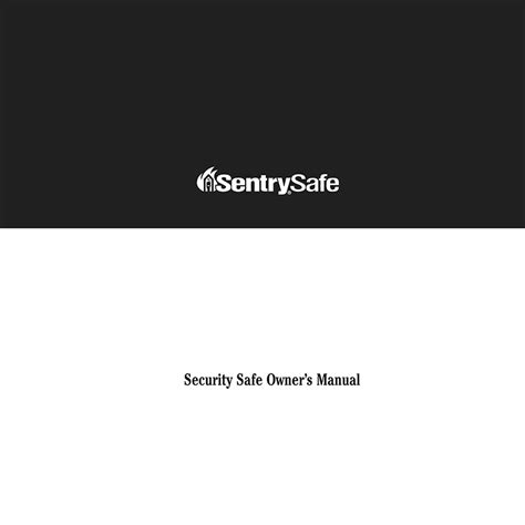 SentrySafe X031 Security Safe User Manual