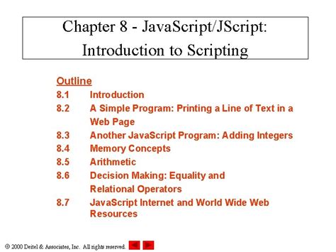 Chapter 8 Java Scriptjscript Introduction To Scripting Outline