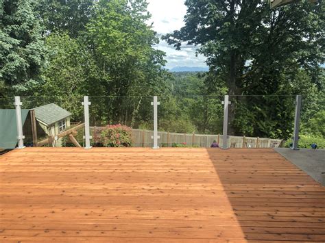 Silver Frameless Glass Railing Kirkland Wa Glass Railing For Decks