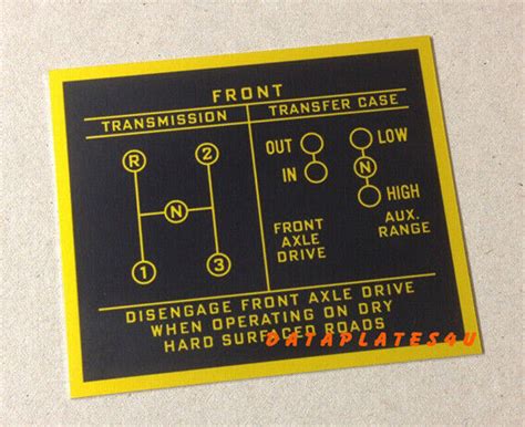 Decal Shift Pattern Dash Cj 3b Cj5 Cj6 Pick Up Truck Station Wagon