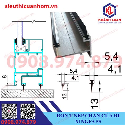 Ron Chữ T Nẹp Chân Cửa đi Nhôm Xingfa Hệ 55 Nhôm Thanh Xingfa Và Phụ Kiện Cửa Nhôm Hoàng Phúc