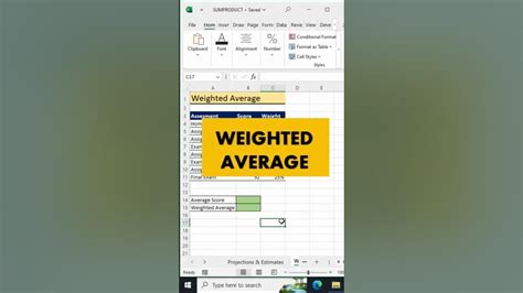 Weighted Average In Excel Sumproduct Youtube