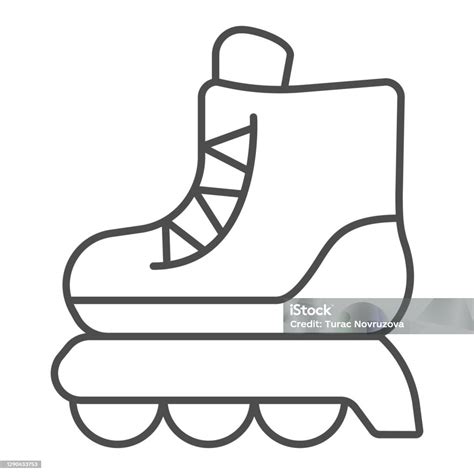 롤러 스케이트 얇은 라인 아이콘 아이 장난감 개념 흰색 배경에 스케이트 신발 기호 모바일 개념및 웹 디자인을위한 윤곽 스타일 스포츠 신발 아이콘 벡터 그래픽 0명에 대한