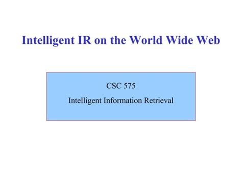 Information Retrieval Ppt