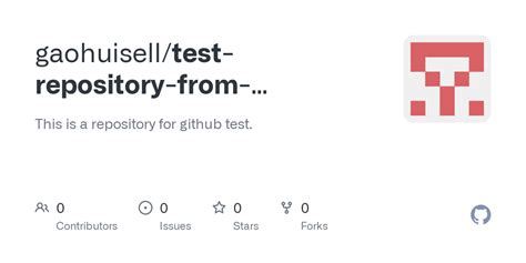 Github Gaohuiselltest Repository From Template 1 This Is A Repository For Github Test