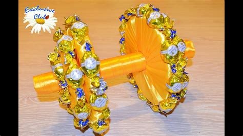 ШТАНГА из конфет СВОИМИ Руками Сладкий ПОДАРОК для МУжчин Youtube